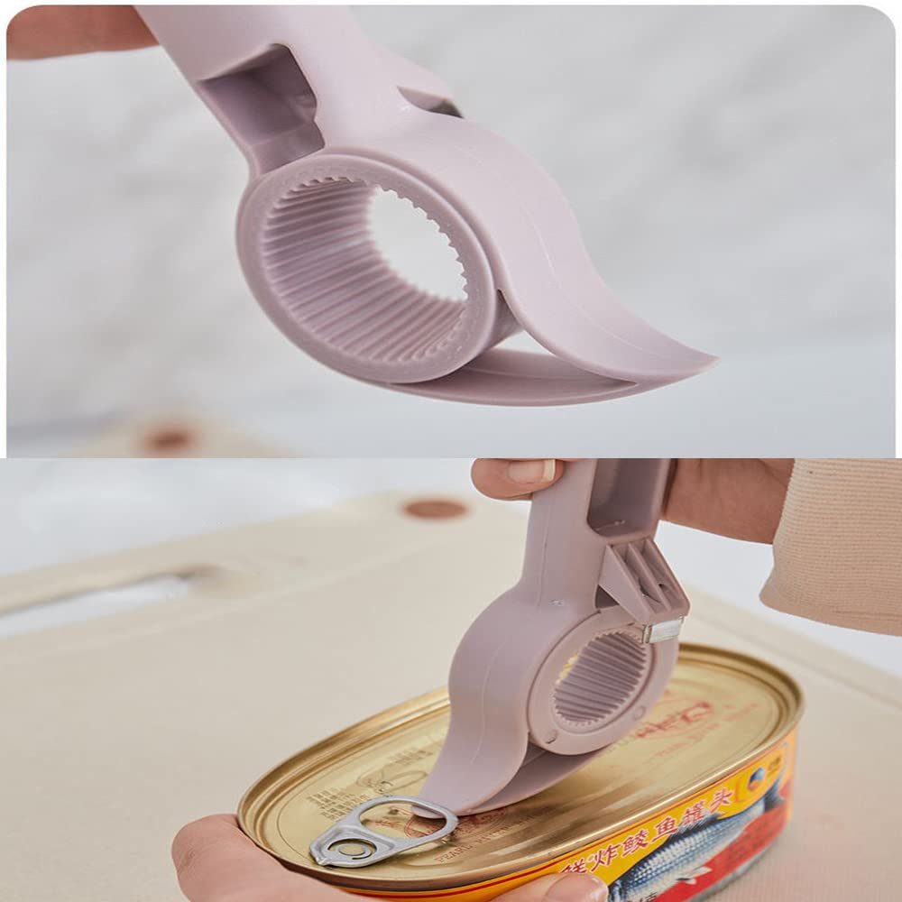 New 4 in 1 Multi Function Can Opener Bottle,Multi Kitchen Tool for Jelly Jars,Wine, Beer and other,Bottle Opener to Protect the Nail Use for Children,Elderly and Arthritis Sufferers (4Pcs)