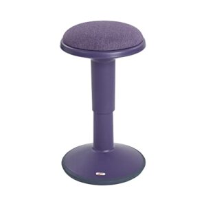 ecr4kids sitwell wobble stool with cushion, adjustable height, active seating, eggplant