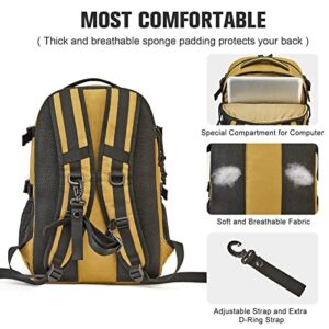 G4Free Travel Work Laptop Backpack for Men Women Heavy Duty Water Resistant Casual Business Daypack Fits 15.6 Inch（Grey）