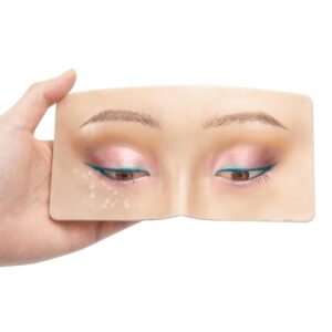 makeup practice face board 3d realistic pad, reusable eyeshadow practice eyes for makeup artist board makeup practice, eyeshadow eyeliner eyebrow mapping realistic face skin make up practice face