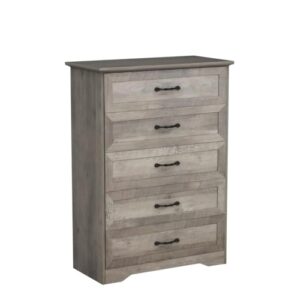 Amyove PHO_0WDE3TP6, 5-Drawer Chest, Grey