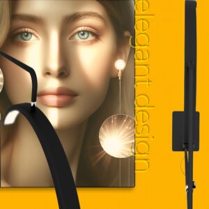 Hi_Friend Eyelash LED Floor Light, Half Moon Lamp for Lash Extension, Lighting for Beauty, Skincare, Lashes, Eyebrows, Filming Content Creation (Black)