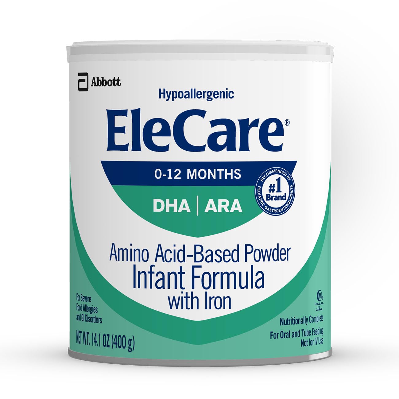 EleCare Hypoallergenic Infant Formula, Complete Nutrition for Food Allergies, Amino Acid-based Baby Formula Powder, 14.1-oz Can