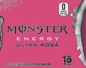 Monster Energy Ultra Rosa, Sugar Free Energy Drink, 16 Ounce (Pack of 15)