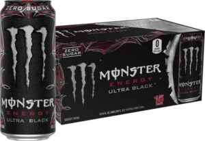 monster energy ultra black, sugar free energy drink, 16 ounce (pack of 15)