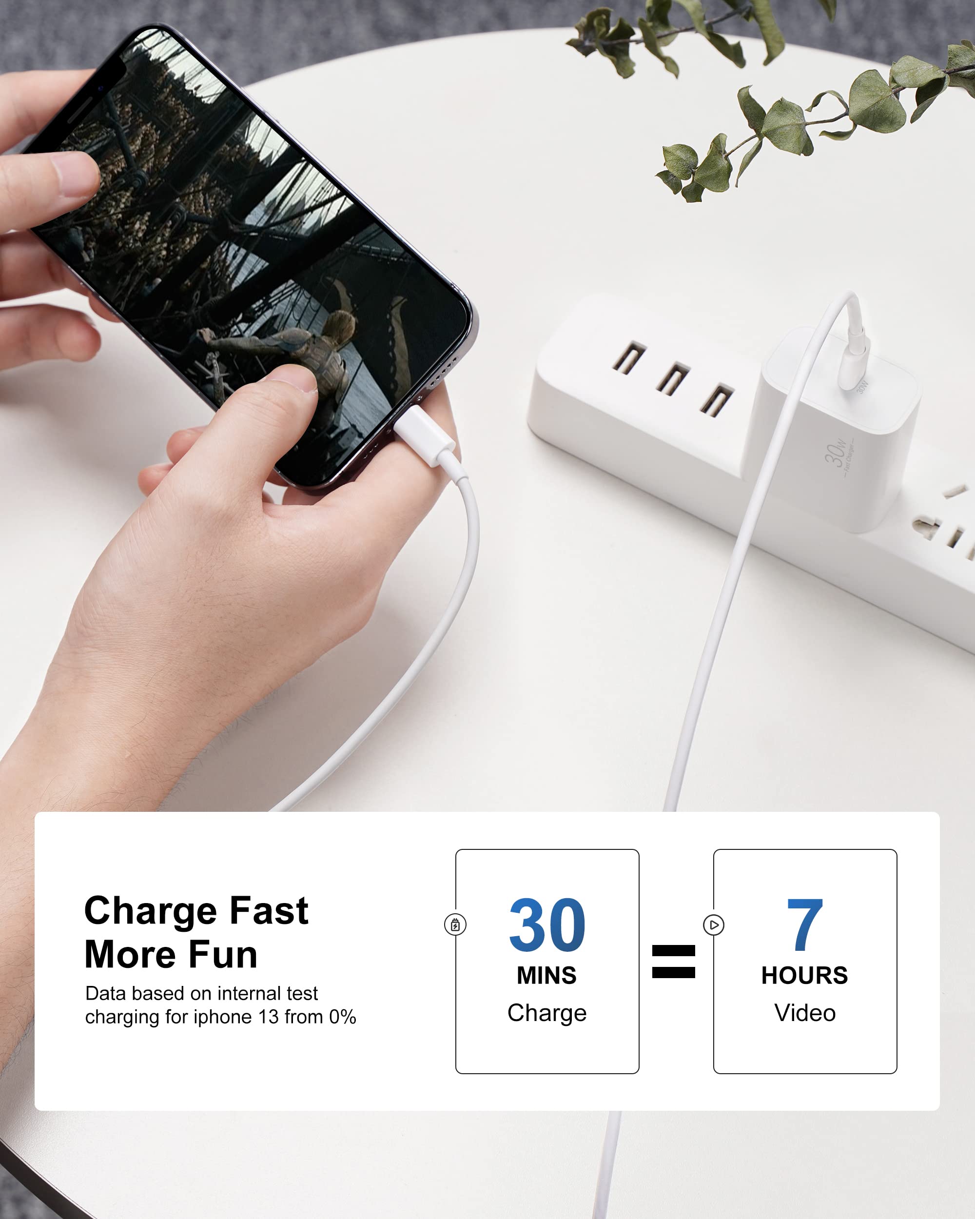 30W USB C Charger Block for iPhone 15/15 Pro Max/Plus/14/13/12/11, Google Pixel 8/7/6, iPad, MacBook Air, Samsung Galaxy S23/S22, 2Pack PD 30Watt Super Fast USB-C Power Adapter Walll Charging Plug