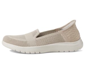 skechers on-the-go flex - serene hands free slip-ins taupe 8 b (m)