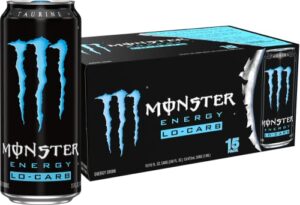 monster energy, lo-carb monster, low carb energy drink, 16 ounce (pack of 15)