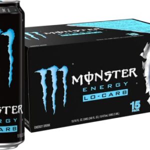 Monster Energy, Lo-Carb Monster, Low Carb Energy Drink, 16 Ounce (Pack of 15)