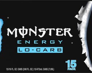 Monster Energy, Lo-Carb Monster, Low Carb Energy Drink, 16 Ounce (Pack of 15)