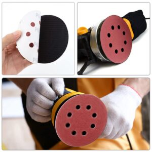 100 Pieces 5 Inch Sanding Disc 40 Grit, DRLIFE 8 Hole Sandpaper Hook and Loop Sanding Pads Round Orbital Sandpaper for Random Orbital Sander