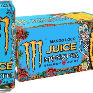 Monster Energy Juice Monster Mango Loco, Energy + Juice, Energy Drink, 16 Ounce (Pack of 15)