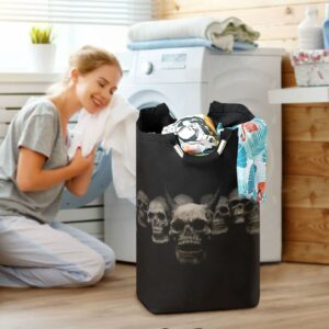 JUMBEAR Skull Laundry Basket Collapsible Large Clothes Hamper Nursery Storage Bin with Handle for Bedroom, Bathroom, Dorm, Kids Room