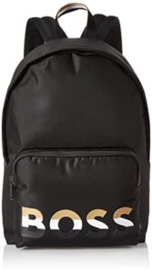 boss men's iconic logo nylon backpack, galaxy black, one size