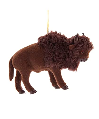 Furry Brown Buffalo Ornament