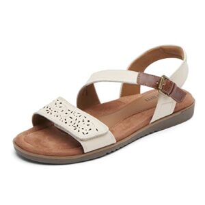 cobb hill women's zion 2 piece sandal, vanilla leather, 8.5