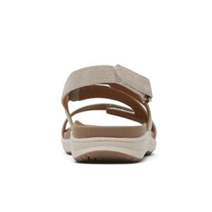 Cobb Hill Women's Tala Asym Sandal, Taupe Synthetic, 7 Narrow