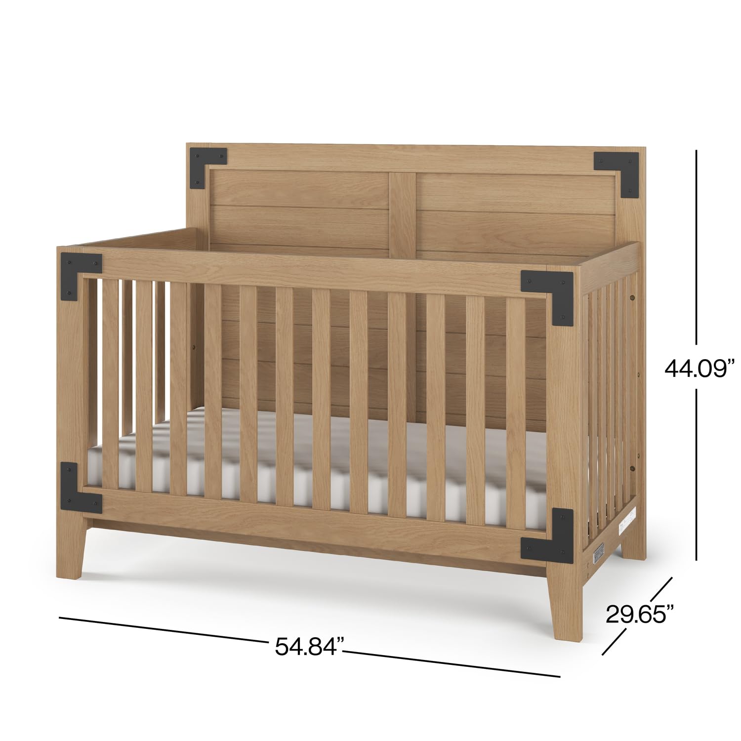 Child Craft Lucas 4-in-1 Convertible Crib, Baby Crib Converts to Day Bed, Toddler Bed and Full Size Bed, 3 Adjustable Mattress Positions, Non-Toxic, Baby Safe Finish (Nutmeg)