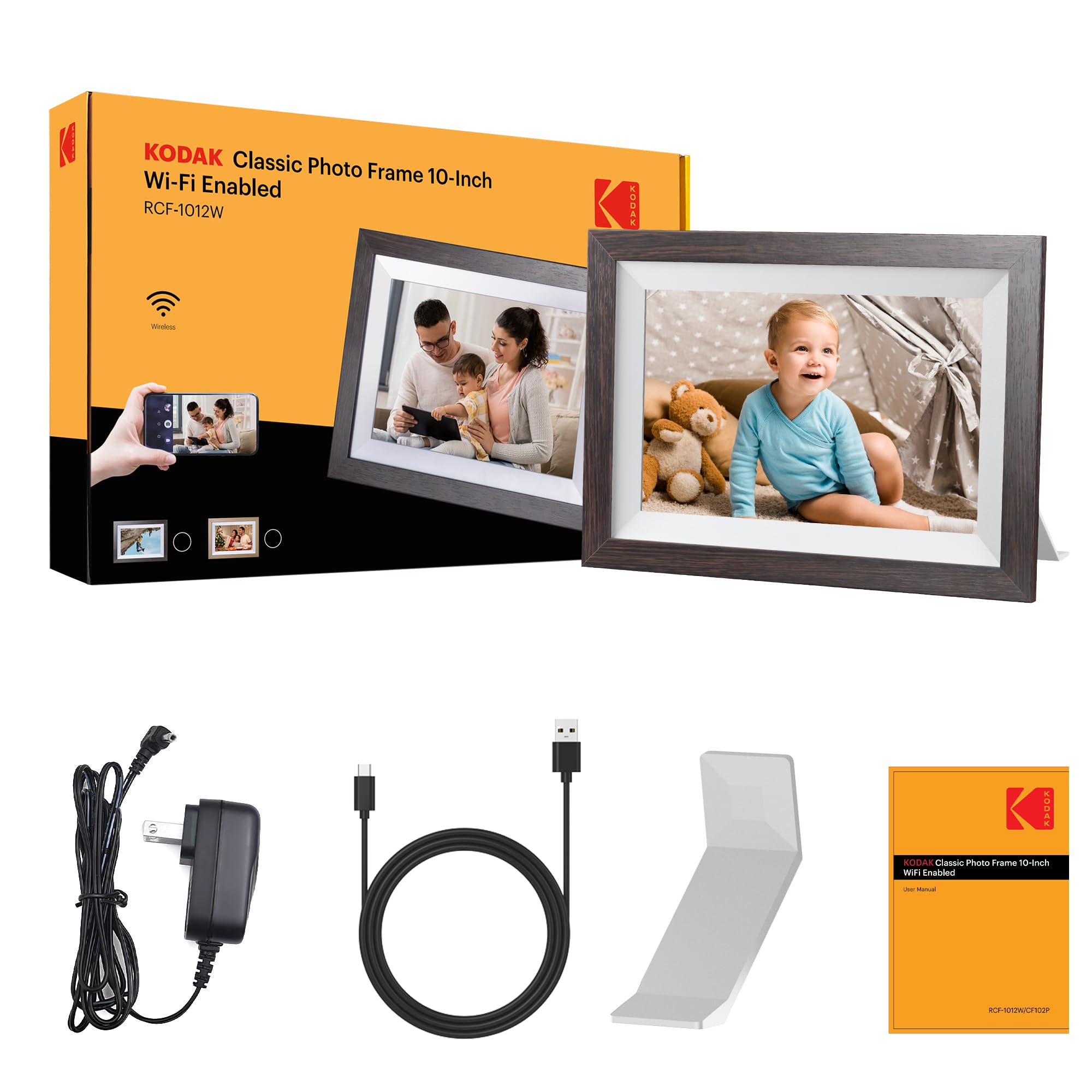 KODAK 10.1 Inch WiFi Digital Picture Frame with 32GB Storage, Electronic Smart Digital Photo Frame 1280x800 IPS Touch Screen, Auto-Rotate, Share Moments Instantly via KODAK App from Anywhere Anytime