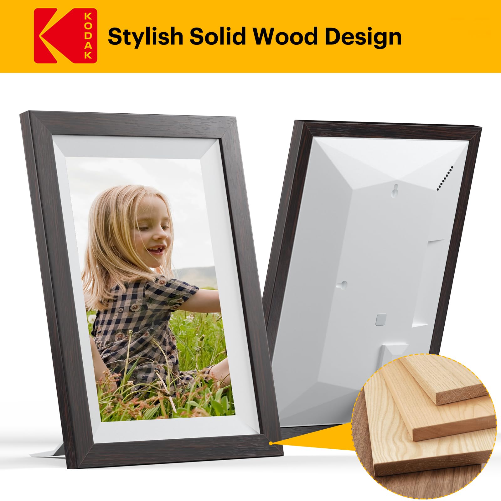 KODAK 10.1 Inch WiFi Digital Picture Frame with 32GB Storage, Electronic Smart Digital Photo Frame 1280x800 IPS Touch Screen, Auto-Rotate, Share Moments Instantly via KODAK App from Anywhere Anytime