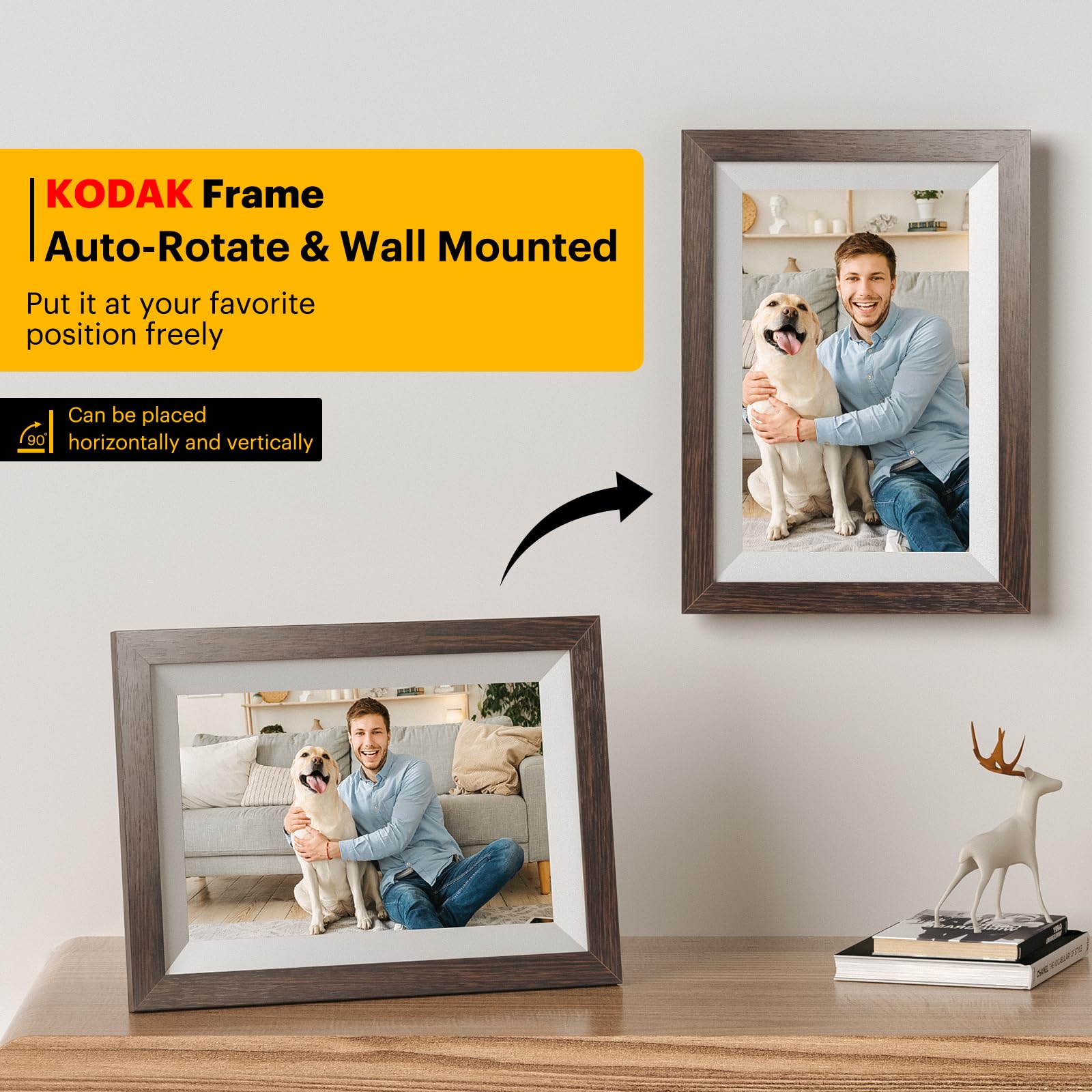 KODAK 10.1 Inch WiFi Digital Picture Frame with 32GB Storage, Electronic Smart Digital Photo Frame 1280x800 IPS Touch Screen, Auto-Rotate, Share Moments Instantly via KODAK App from Anywhere Anytime