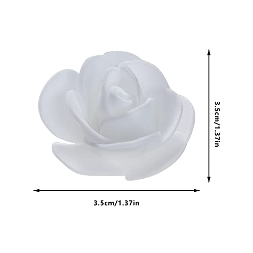 cnomg 200pcs Mini Artificial Rose Artificial Fake Rose Head Foam Artificial Rose for DIY Crafts Wedding Party Valentine's Day Festival Home Decoration(200, White)