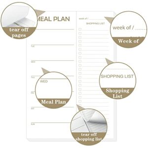 Meal Planner Magnetic for Refrigerator, 7 X 10” Weekly Meal Planning Notepad and Grocery List , Menu Magnet Fridge , 52 Tear Off Sheets