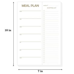 Meal Planner Magnetic for Refrigerator, 7 X 10” Weekly Meal Planning Notepad and Grocery List , Menu Magnet Fridge , 52 Tear Off Sheets