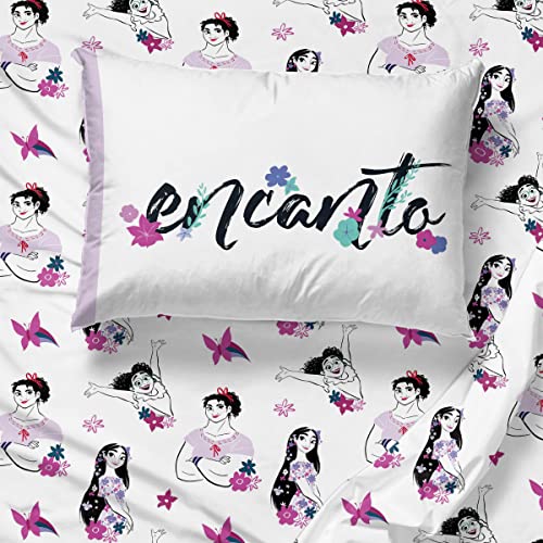 Disney Encanto The Magical Madrigal Sisters 5 Piece Twin Size Bed Set - Includes Comforter & Sheet Set Bedding - Super Soft Fade Resistant Microfiber (Official Product)