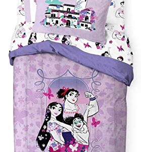 Disney Encanto The Magical Madrigal Sisters 5 Piece Twin Size Bed Set - Includes Comforter & Sheet Set Bedding - Super Soft Fade Resistant Microfiber (Official Product)