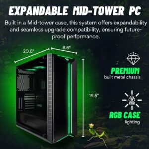 Empowered PC Mantis V2 Gaming Desktop - NVIDIA GeForce RTX 3070 (>4060 TI), AMD Ryzen 7 5700X Processor, 32GB DDR4 RAM, 512GB NVMe SSD + 2TB HDD, WiFi, Windows 11H - Gamer RGB Computer