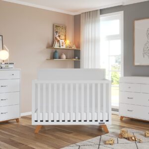 Child Craft SOHO 3 Drawer Dresser with Changing Topper for Nursery or Bedroom, Plenty of Storage, Anti-Tip Kit Included to Prevent Tipping, Non-Toxic, Baby Safe Finish (White/Natural)