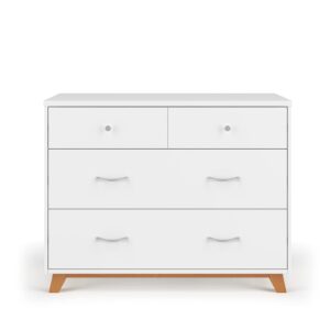 Child Craft SOHO 3 Drawer Dresser with Changing Topper for Nursery or Bedroom, Plenty of Storage, Anti-Tip Kit Included to Prevent Tipping, Non-Toxic, Baby Safe Finish (White/Natural)