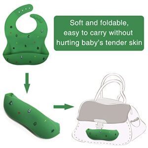 Holiday Silicone Baby Bib for Feeding (Christmas tree Green)