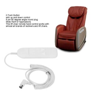 Yosoo Lift Chair Hand Controller, 8 Pin 2 Button Remote Handset Controller Plastic Hand Control Electric Pushrod Control Handle Lifting Chair with Control Replacement for Lift Chai