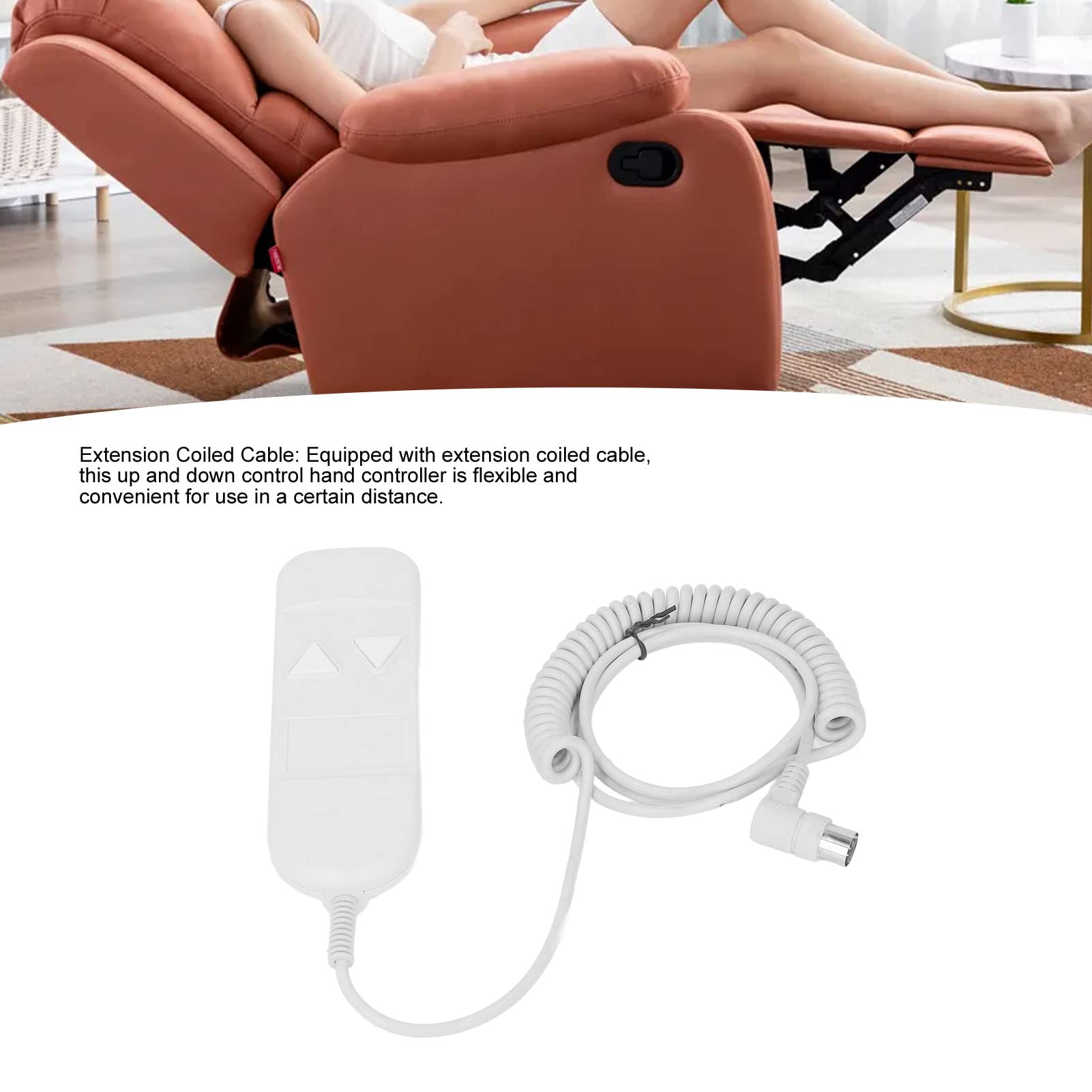 Yosoo Lift Chair Hand Controller, 8 Pin 2 Button Remote Handset Controller Plastic Hand Control Electric Pushrod Control Handle Lifting Chair with Control Replacement for Lift Chai