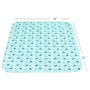 SPRINGSPIRIT Splat Mat for Under High Chair 2 Pack, High Chair Mat for Floor, Waterproof Mat, Mealtime, Playtime, Anti-Slip and Washable High Chair Mat, 42" x 46", Dinosaurs & Ocean