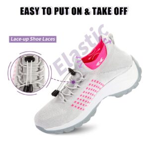 STUNAHOME Womens Slip-On Orthopedic Walking Shoes Non Slip Sole Breathable Mesh and Comfort Cushioning Sporty and Lightweight Sneakers for Women