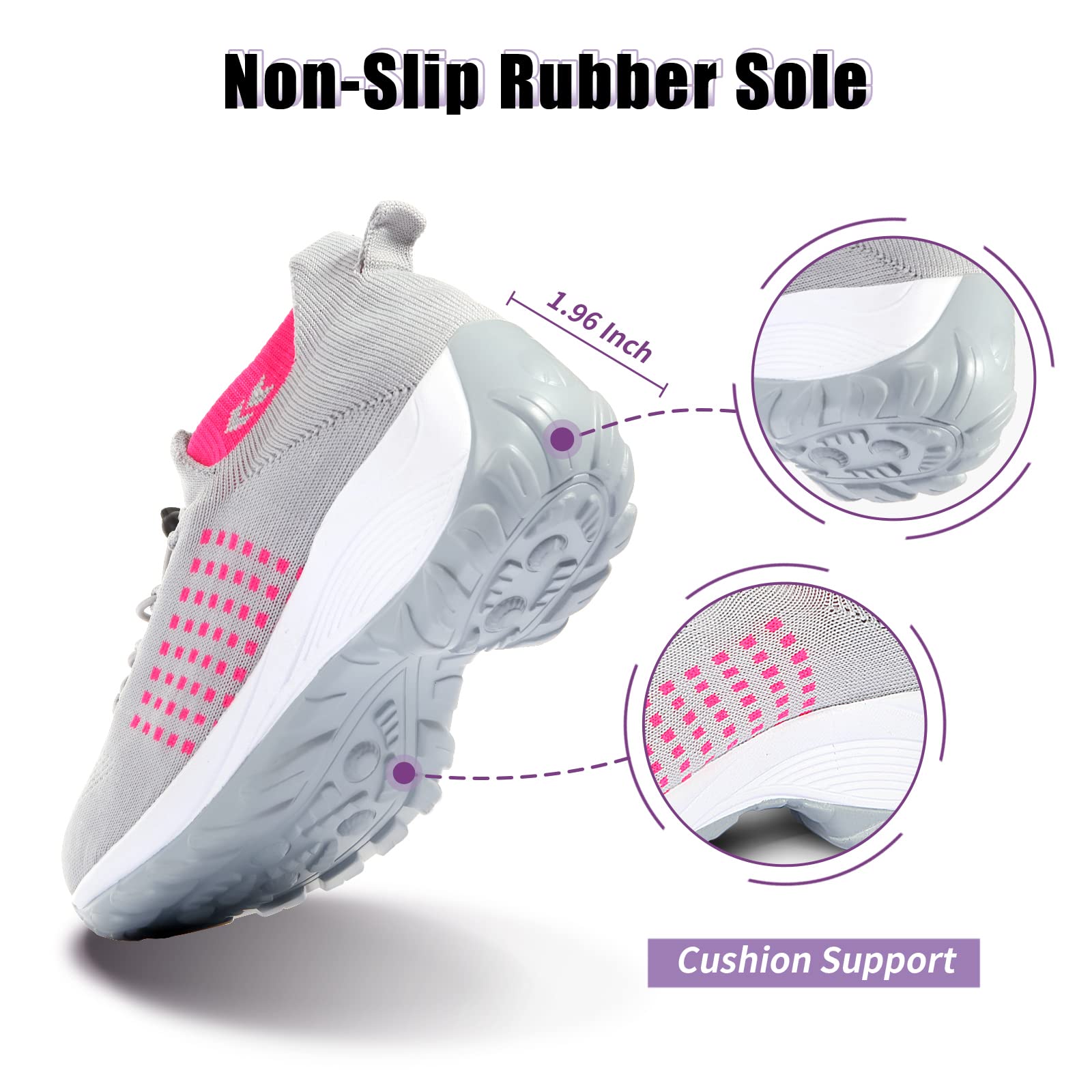 STUNAHOME Womens Slip-On Orthopedic Walking Shoes Non Slip Sole Breathable Mesh and Comfort Cushioning Sporty and Lightweight Sneakers for Women