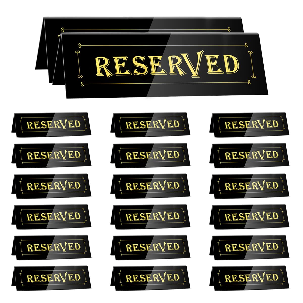 WATHFKCU 20PCS Reserved Table Signs Acrylic Reserved Table Tent Signs,Reservation Seat Signs for Wedding Restaurant Office Meeting Chairs