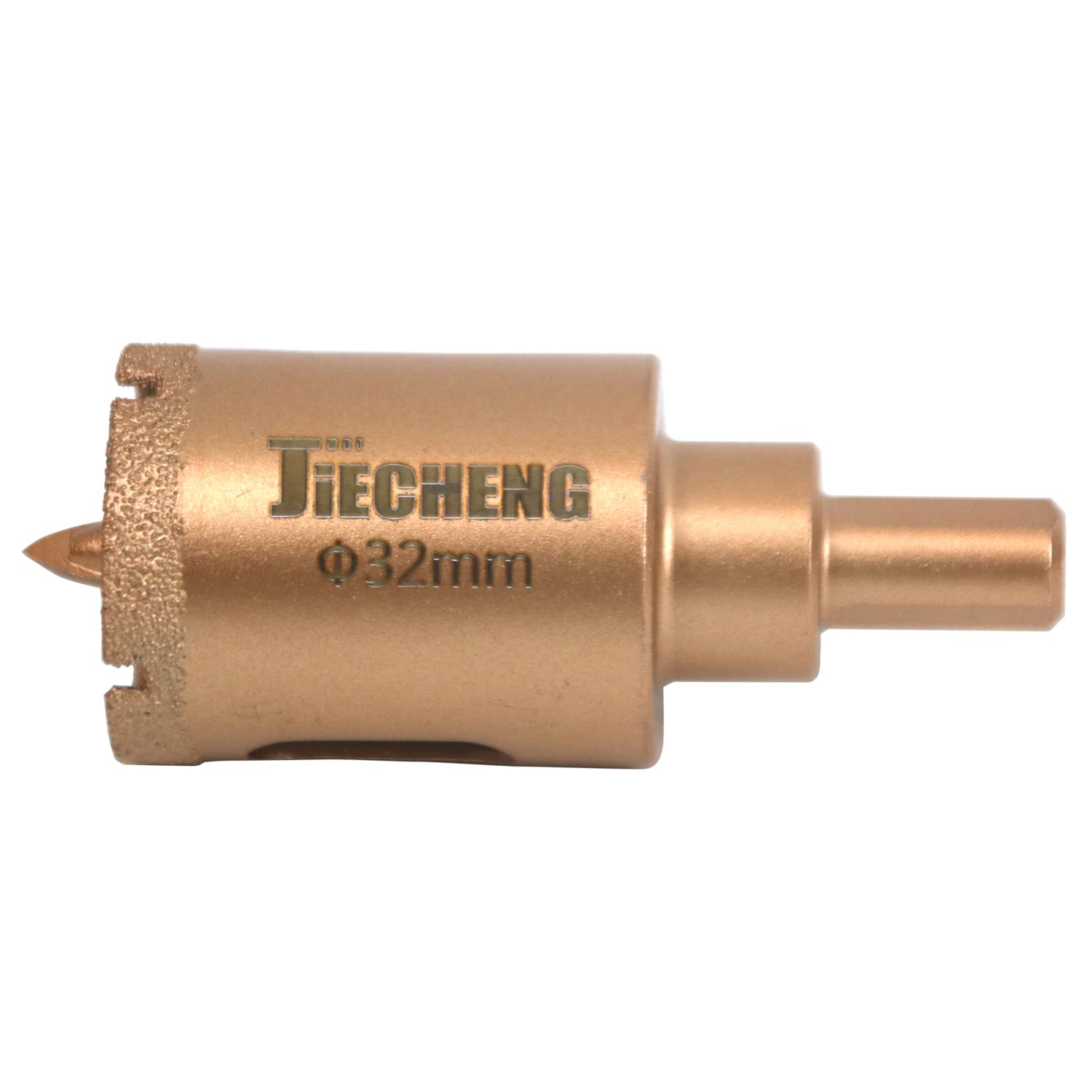 JIECHENG Brazed Diamond 1-1/4 inch Hole Saw with Center Drill Bit for Ceramic,Porcelain,Tile,Glass,Granite Quartz,Marble,Gemstone,Dry Drilling 32mm