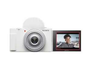 sony zv-1f vlog camera for content creators and vloggers (white) (renewed)