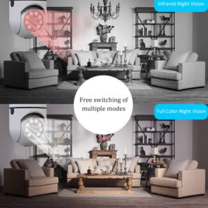 rohxizw 2PCS 3MP Light Bulb Security Camera Wireless Outdoor, 2.4GHz & 5GHz WiFi Indoor Smart Light Socket Cameras for Home Security, 360° Motion Detection and Alerts, 2-Way Audio.