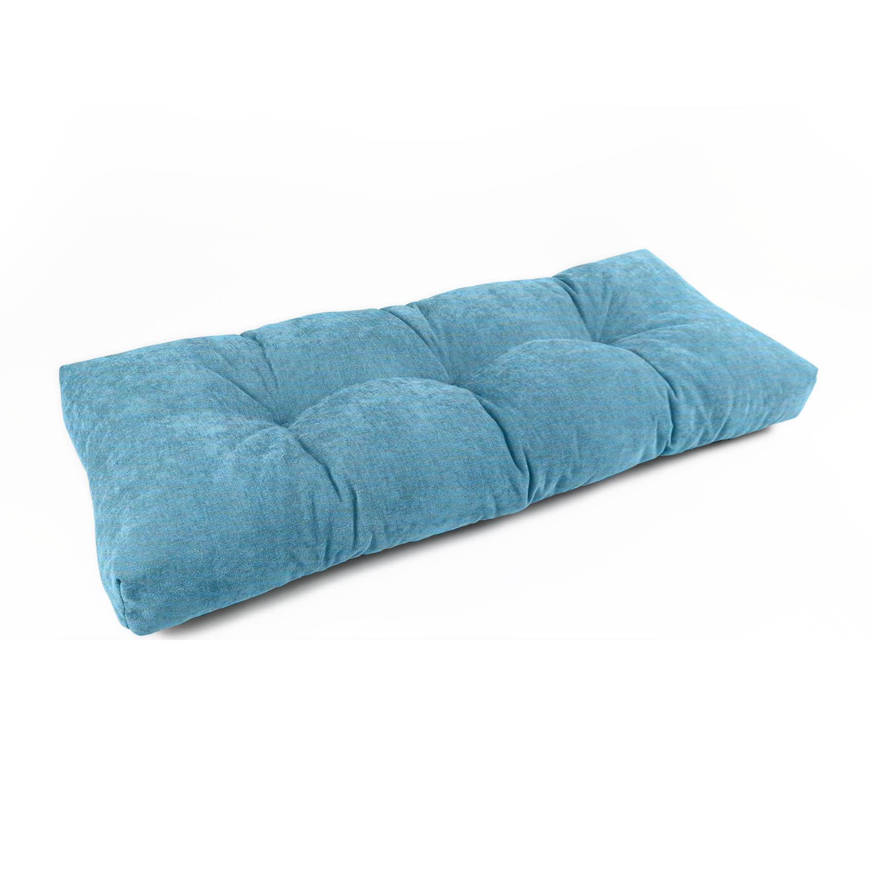 Detiblue Non Slip Tufted Bench Cushion - Soft Chenille, Indoor Outdoor Patio, Piano Bench Sofa Cushions, Entryway Storage, Bay Window, High-Density Memory Foam, 42x16x4 inch, Cyan Blue