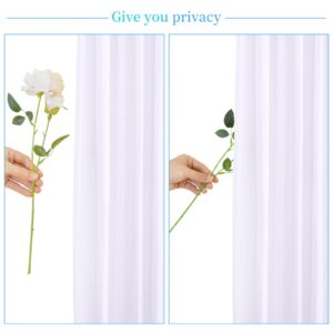 8 Panels White Backdrop Curtain for Parties Wedding Wrinkle Free White Photo Curtains Backdrops Drapes Fabric Decoration for Baby Shower Birthday Party 40ft(W) x 10ft(H)