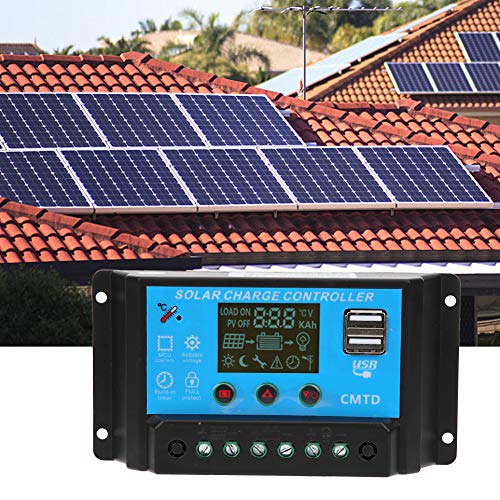 Solar Controller Dual USB Port Solar Panel Regulator Energy Controller with Digital Display