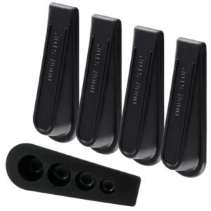 bivethoi 5 pack heavy duty door stopper 0.87", black rubber door stop wedge sturdy stackable door stops for bottom of tile, concrete, carpet, wooden door