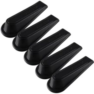 Bivethoi 5 Pack Heavy Duty Door Stopper 0.87", Black Rubber Door Stop Wedge Sturdy Stackable Door Stops for Bottom of Tile, Concrete, Carpet, Wooden Door