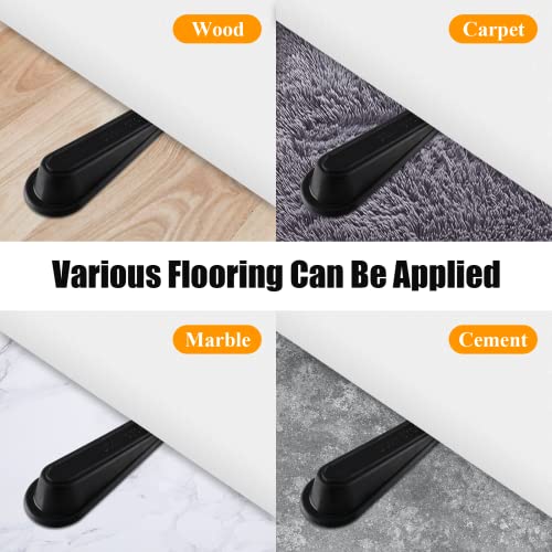 Bivethoi 5 Pack Heavy Duty Door Stopper 0.87", Black Rubber Door Stop Wedge Sturdy Stackable Door Stops for Bottom of Tile, Concrete, Carpet, Wooden Door