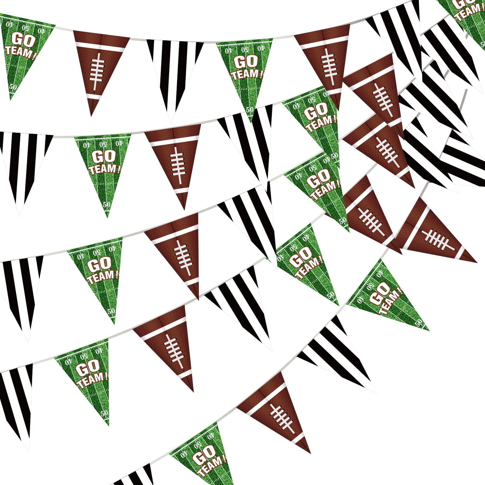 5 Pieces Football Pennant Banner Football Triangle Flags Banner Decoration Game Day Pennant Bunting Banner Football Theme Party Supplies for Sports Clubs Party Celebration Decoration